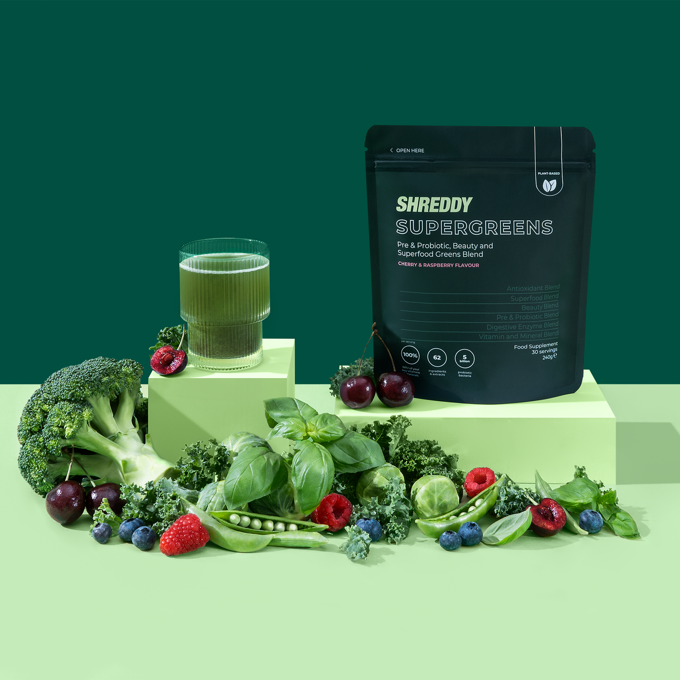 Cherry & Raspberry SUPERGREENS – SHREDDY