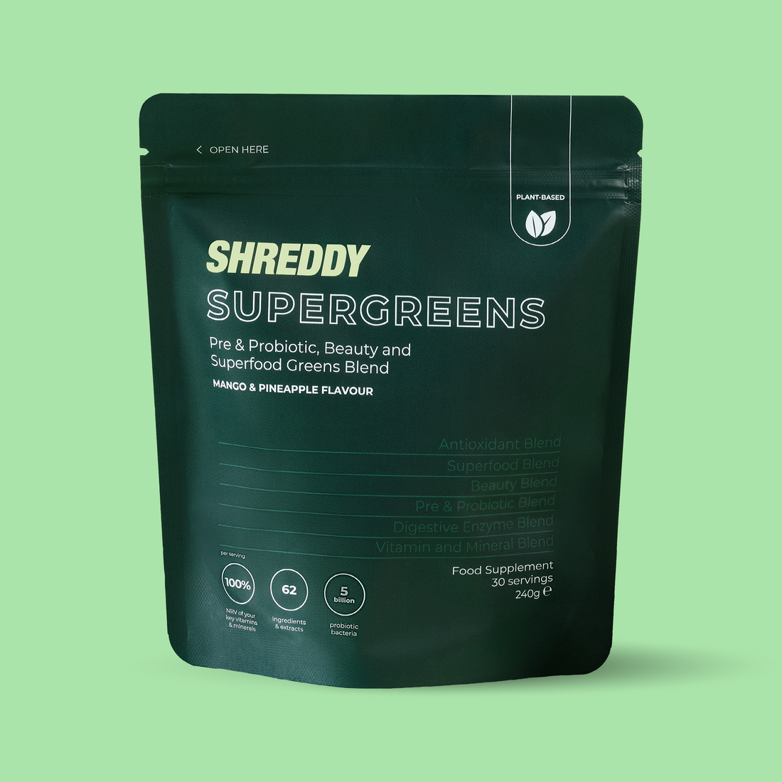 Mango & Pineapple SUPERGREENS - 240g – SHREDDY